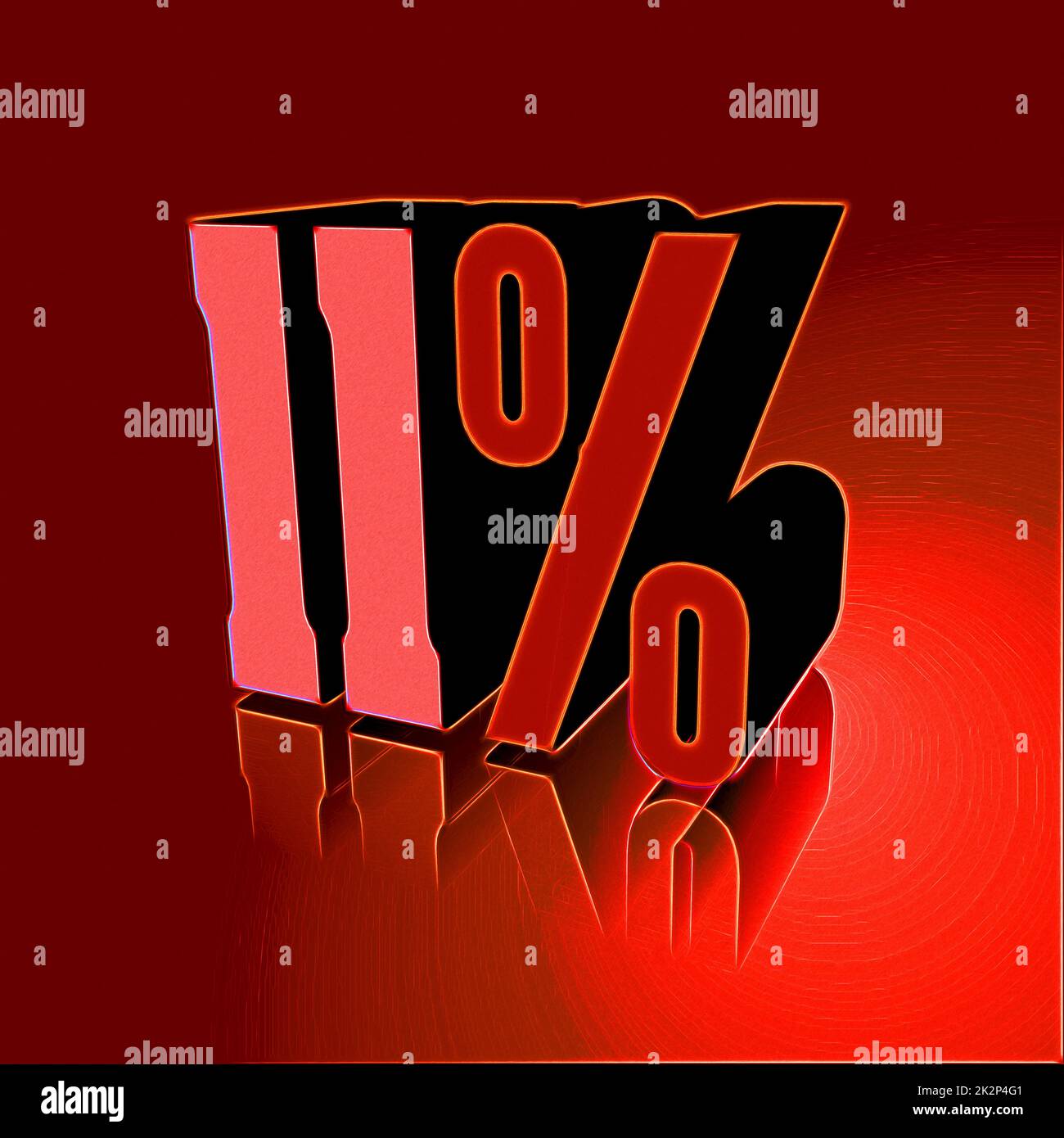 11%, 11 percent as a 3D illustration, 3D rendering Stock Photo - Alamy