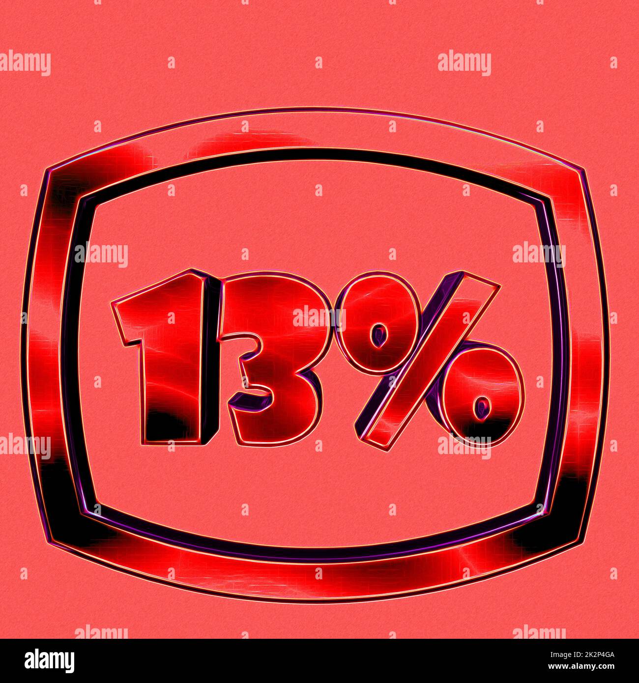 13%, 13 percent as a 3D illustration, 3D rendering Stock Photo - Alamy