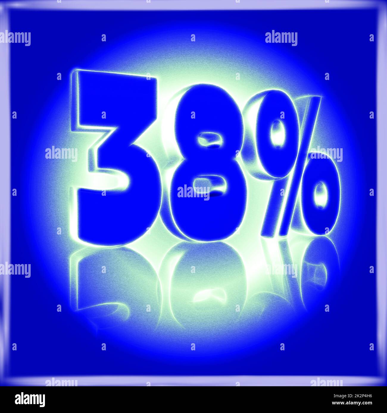 38%, 38 percent as a 3D illustration, 3D rendering Stock Photo - Alamy