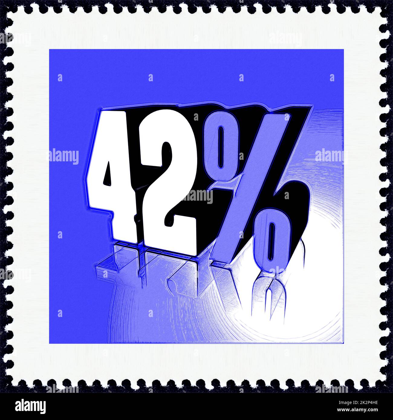 42%, 42 percent as a 3D illustration, 3D rendering Stock Photo - Alamy