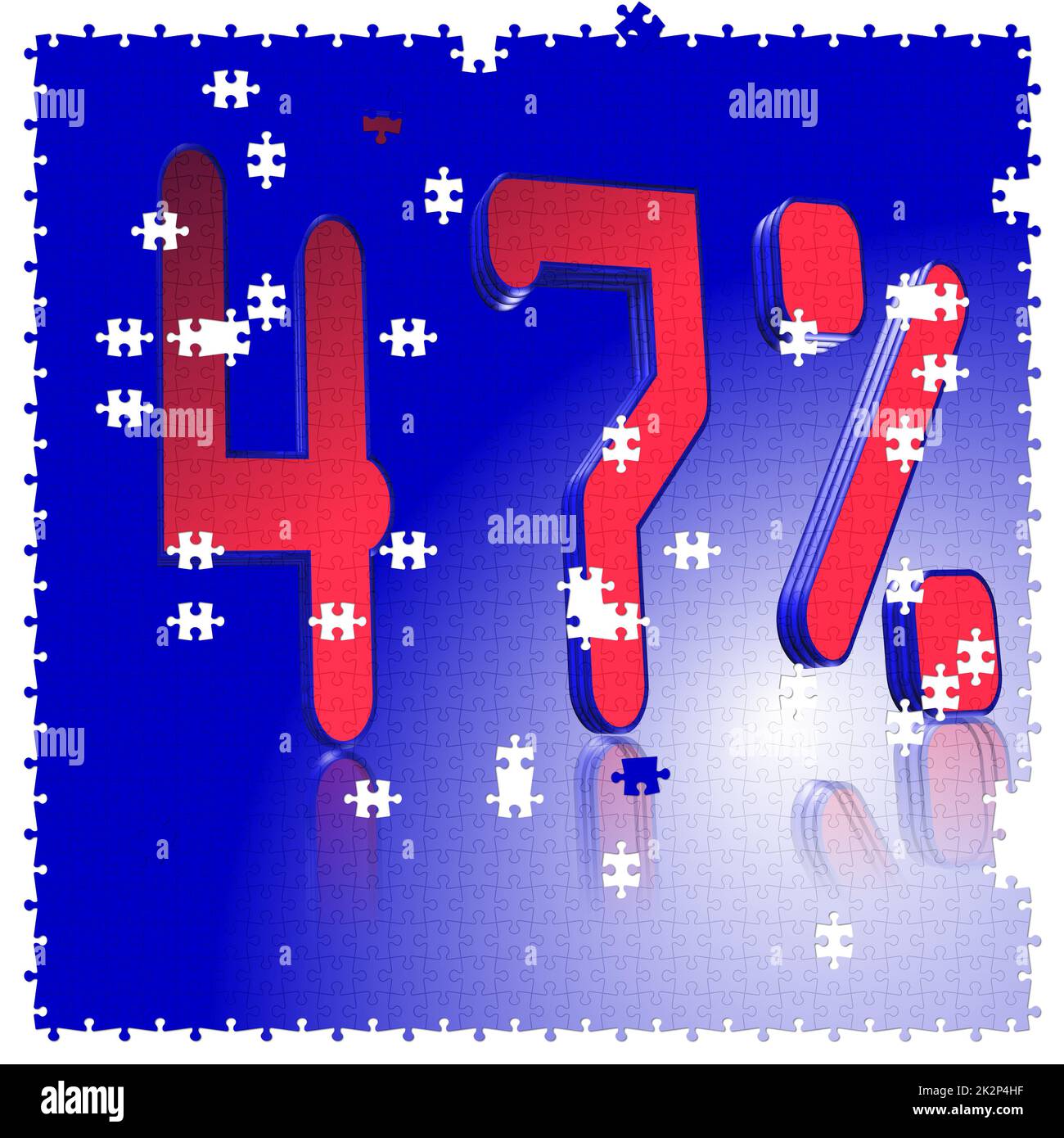 47%, 47 percent as a 3D illustration, 3D rendering Stock Photo - Alamy