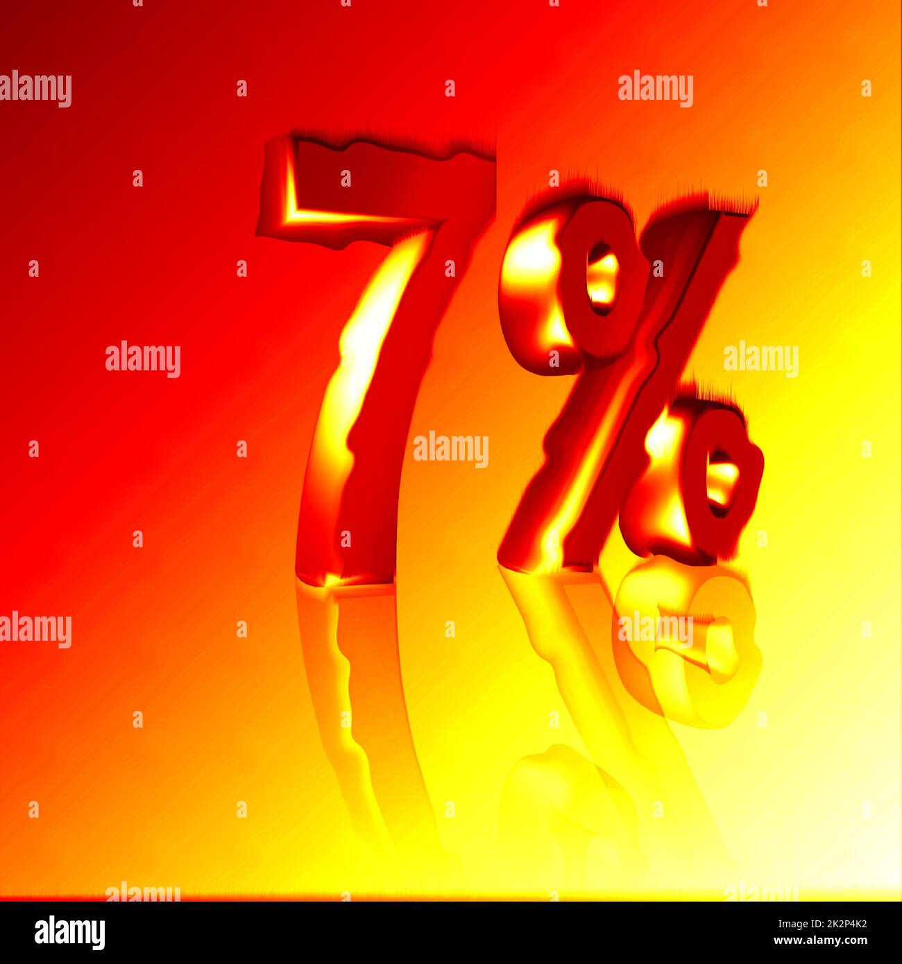 7%, 7 percent as a 3D illustration, 3D rendering Stock Photo - Alamy