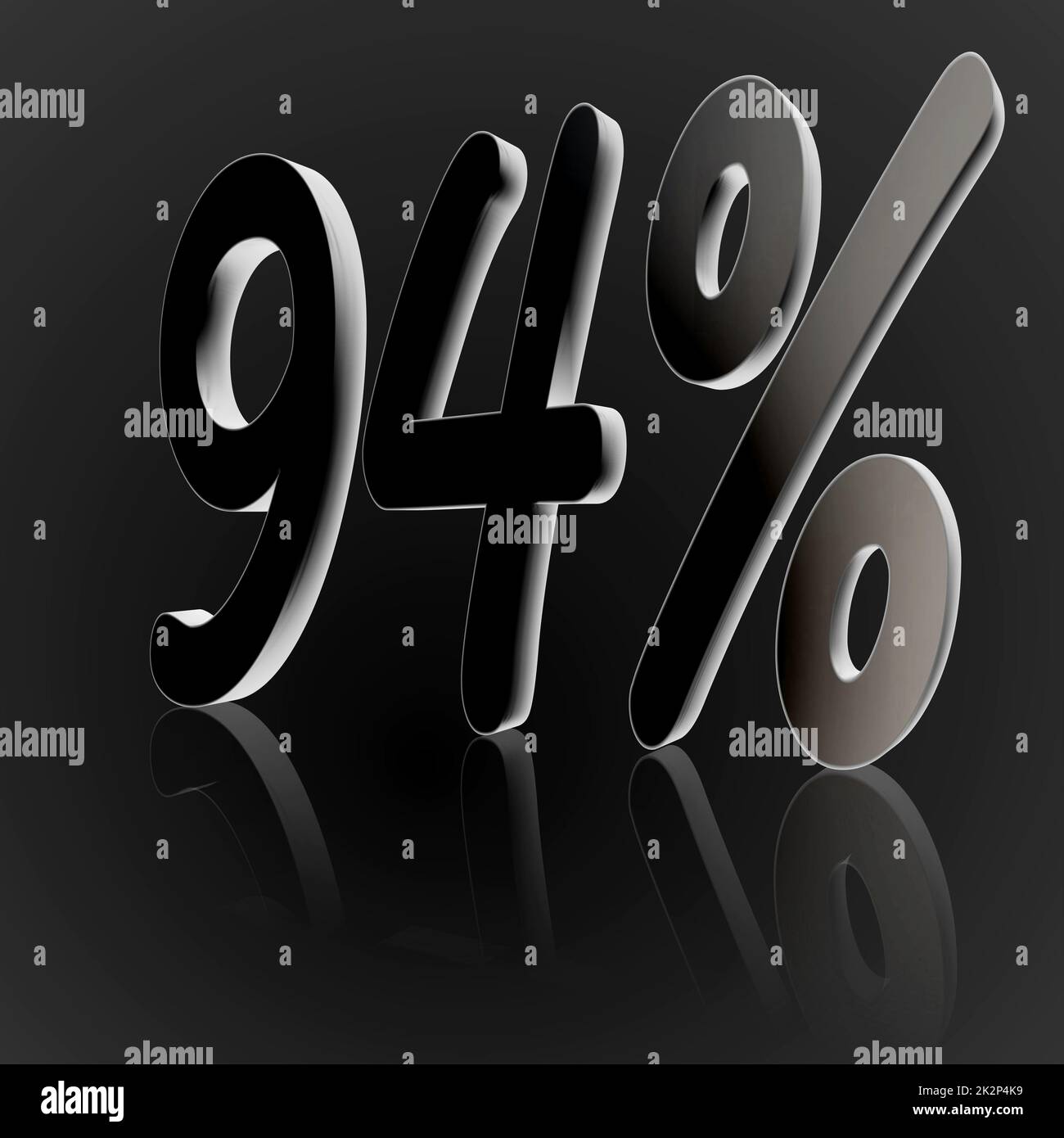 94%, 94 percent as a 3D illustration, 3D rendering Stock Photo - Alamy