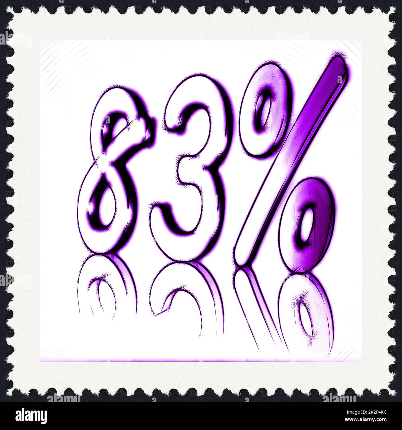 83%, 83 percent as a 3D illustration, 3D rendering Stock Photo - Alamy