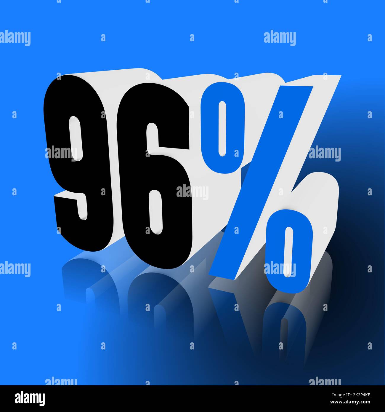 96%, 96 percent as a 3D illustration, 3D rendering Stock Photo - Alamy
