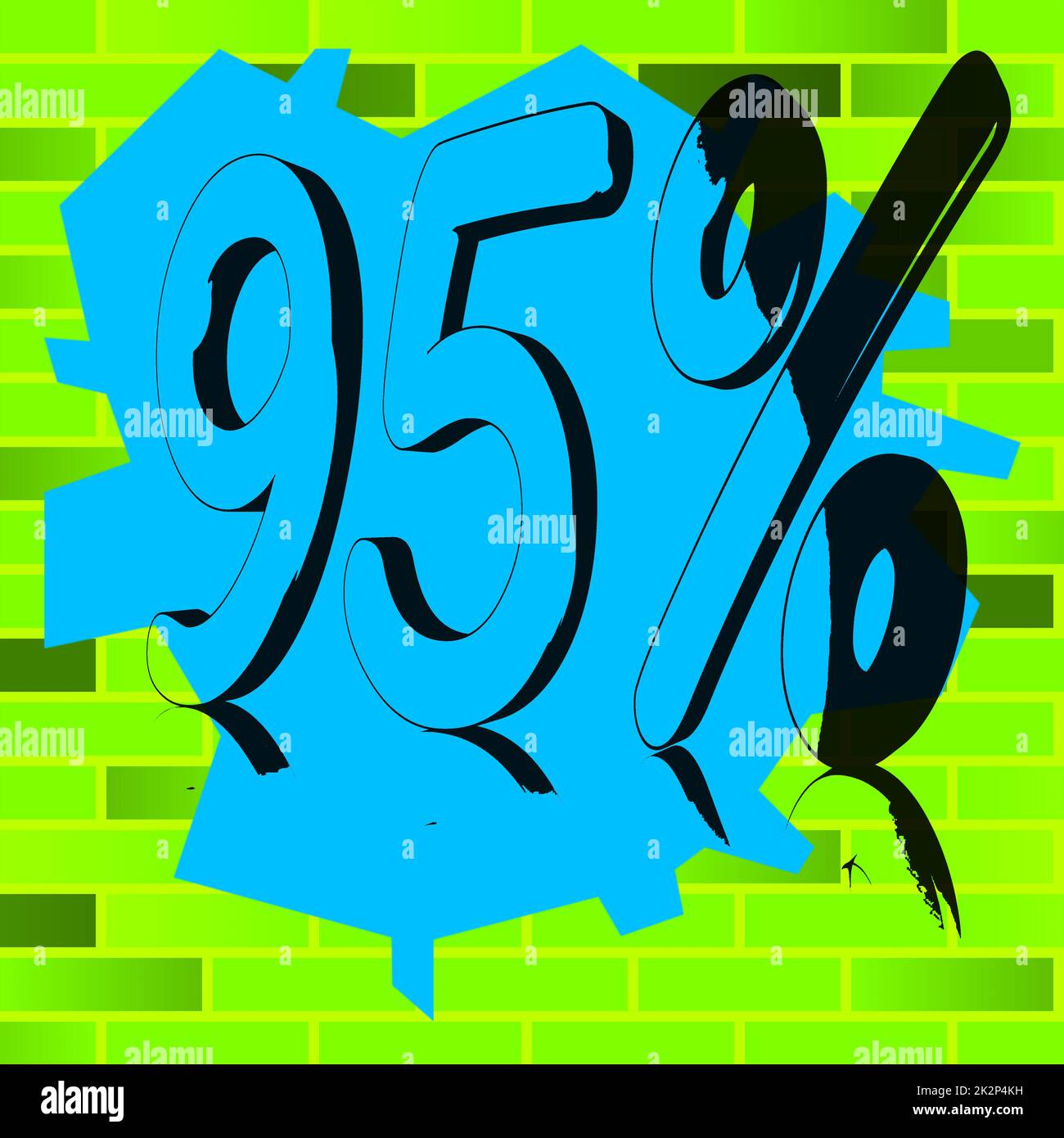 95%, 95 percent as a 3D illustration, 3D rendering Stock Photo - Alamy