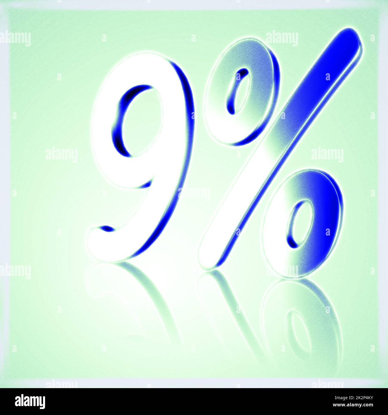 9%, 9 percent as a 3D illustration, 3D rendering Stock Photo - Alamy