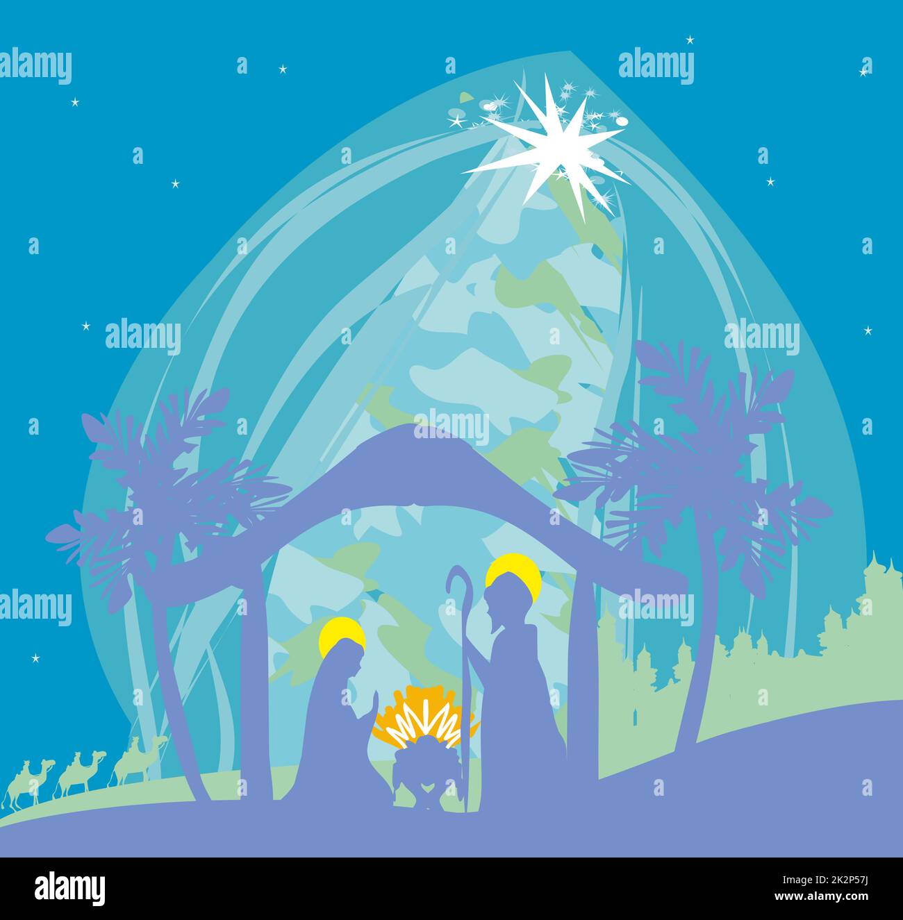 Biblical scene - birth of Jesus in Bethlehem Stock Photo - Alamy