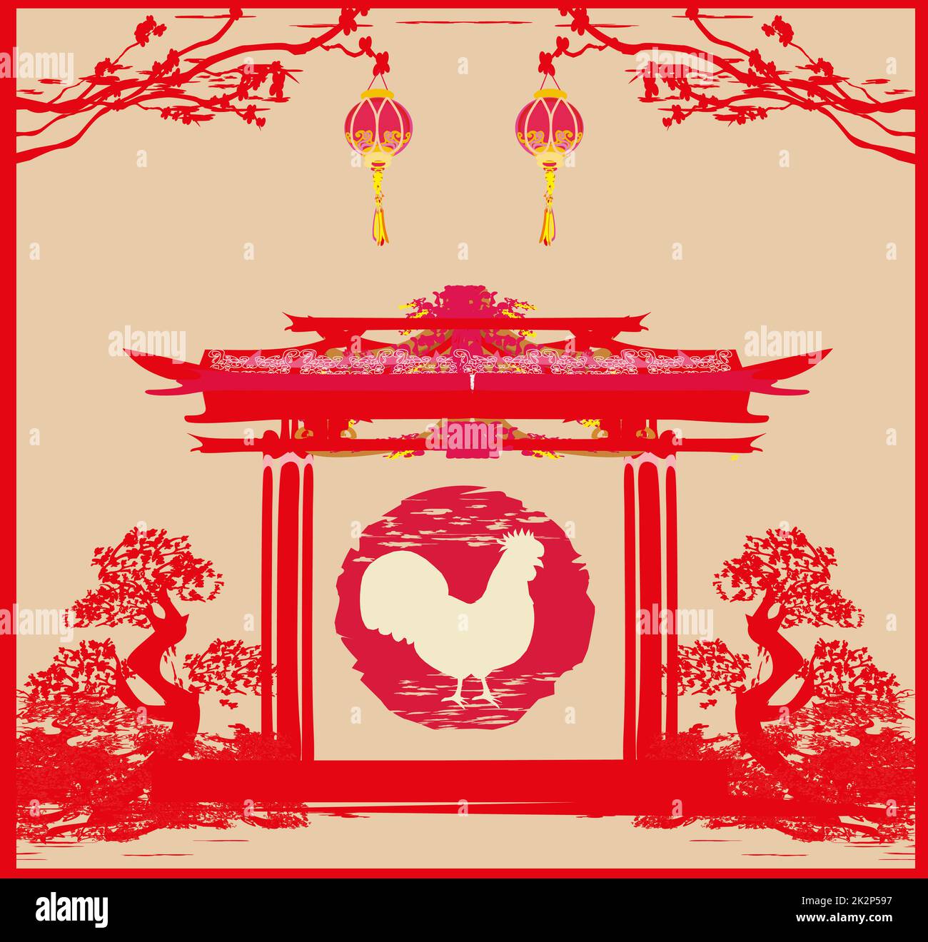 year of rooster design for Chinese New Year celebration Stock Photo - Alamy