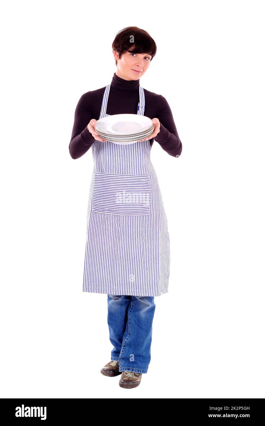 Portrait of a cook in chef clothes against white background Stock Photo ...