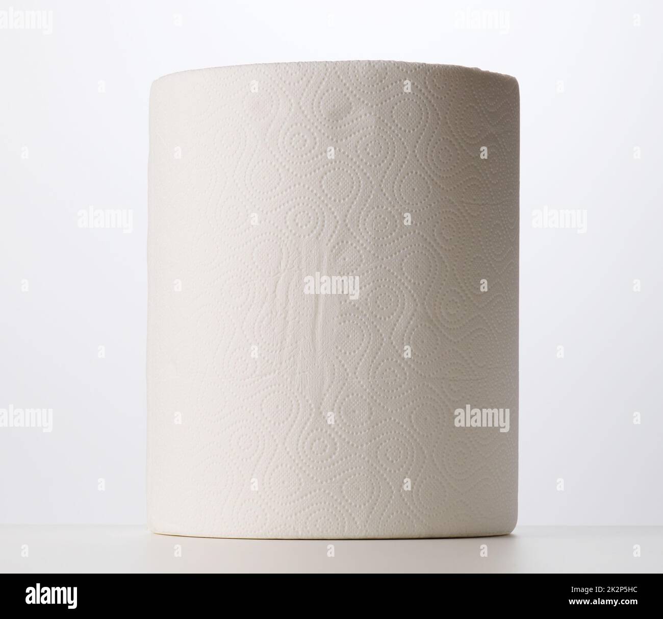 Soft white paper towel on a white background, disposable kitchen towel ...