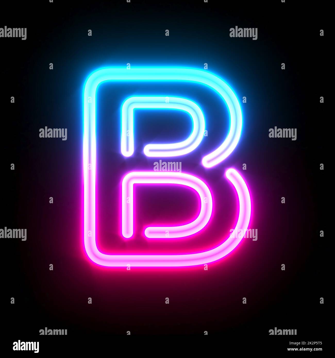 Blue pink glowing neon tube font Letter B 3D Stock Photo - Alamy