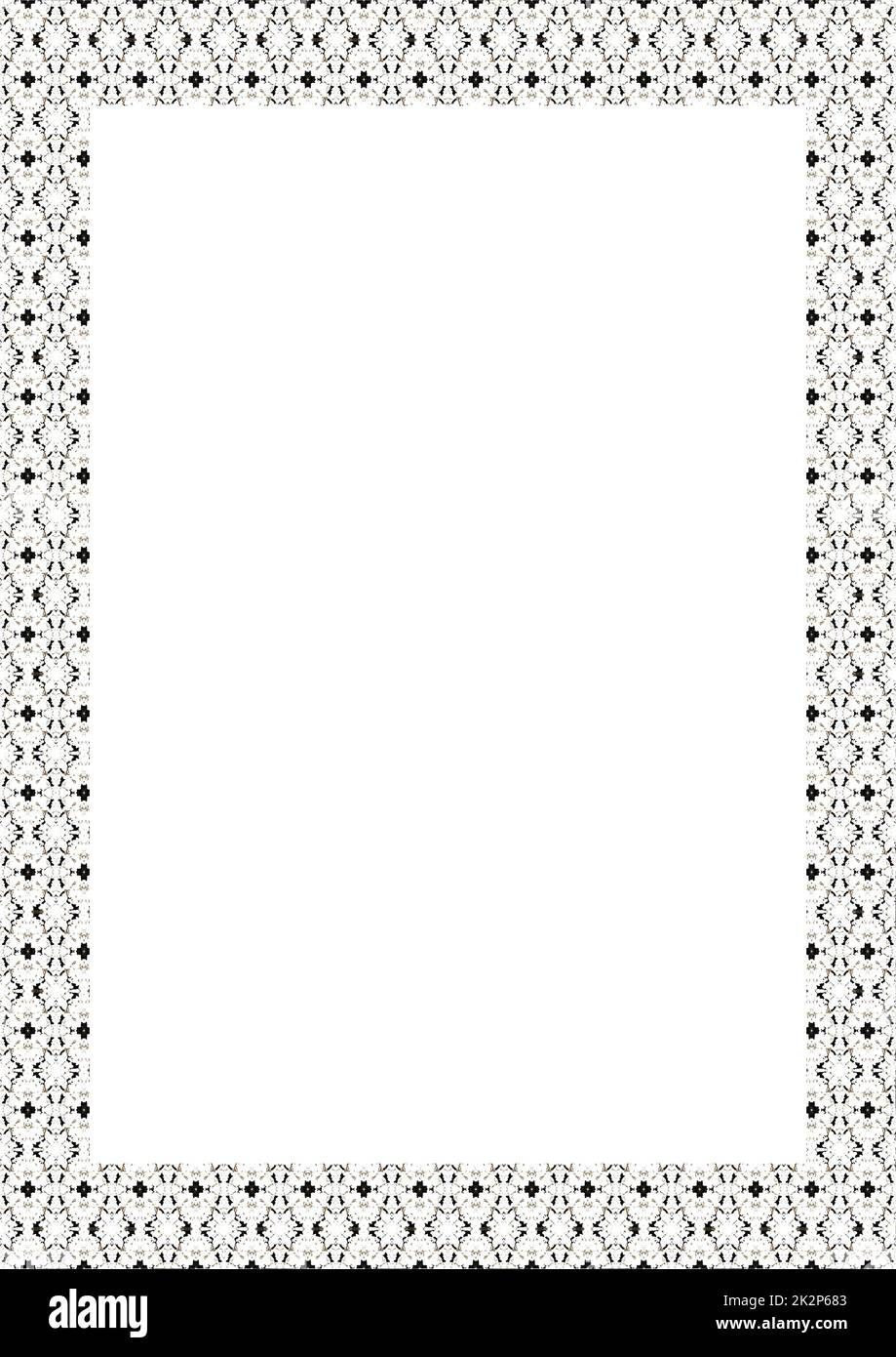 White Frame with Decorated Borders Stock Photo - Alamy