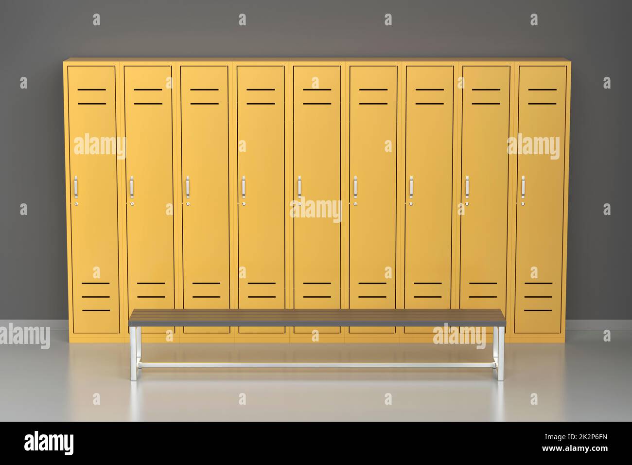 Empty locker room in modern gym Stock Photo - Alamy