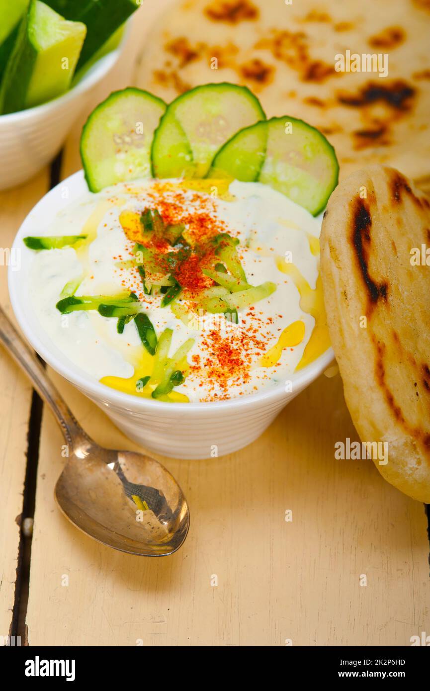 Arab middle east goat yogurt and cucumber salad Stock Photo - Alamy