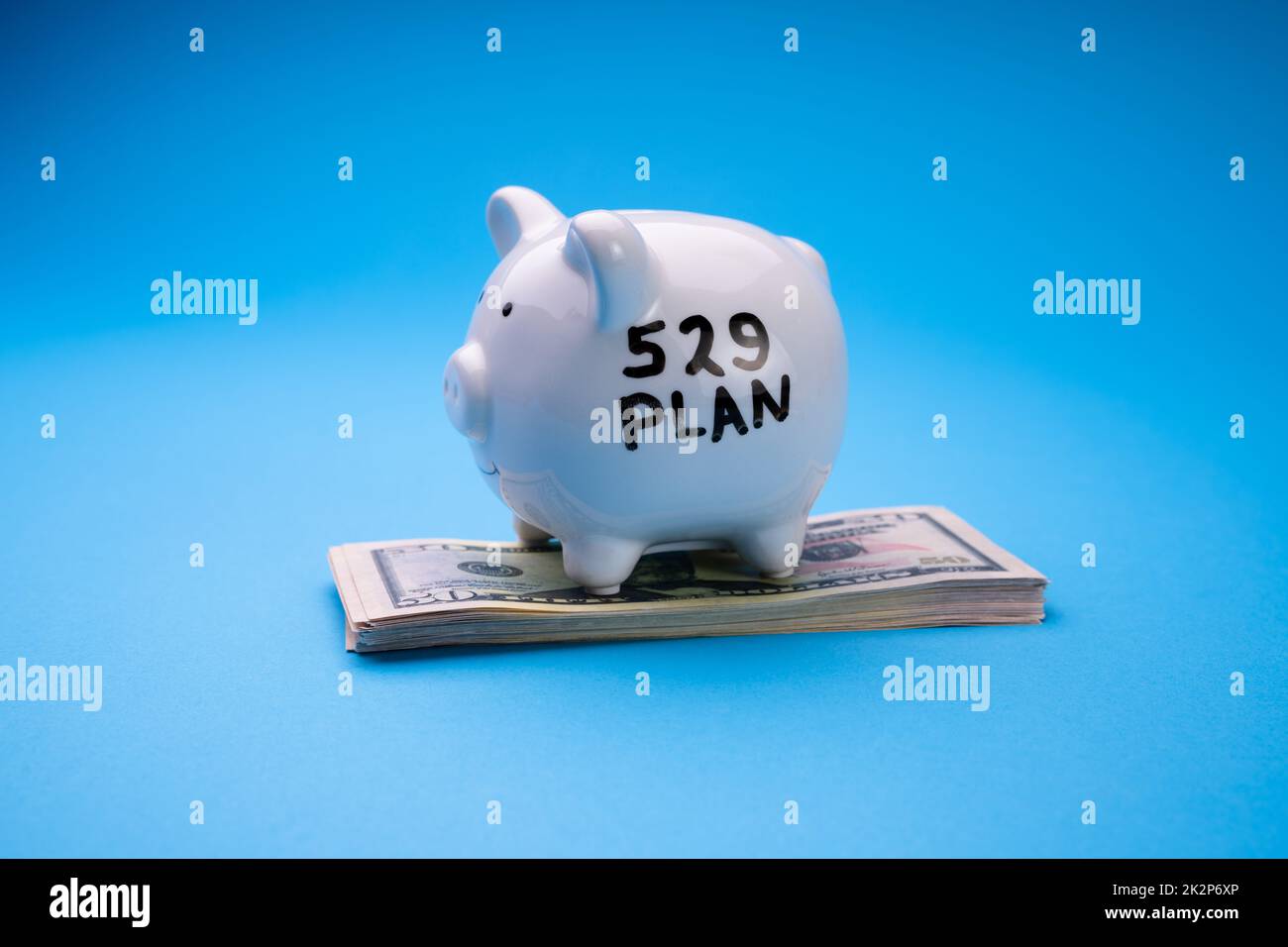 Piggy Bank And 529 Number Showing College Saving Plan Stock Photo - Alamy