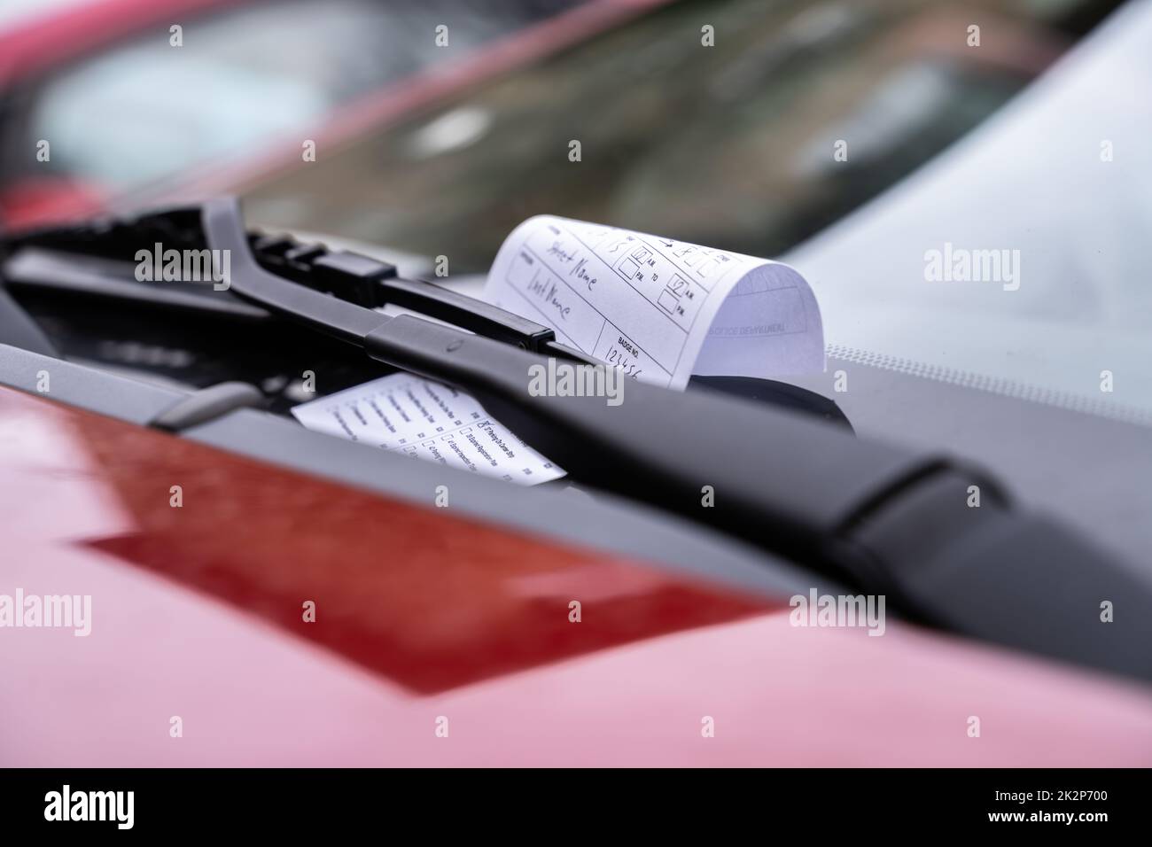 Car Parking Ticket Or Fine Stock Photo - Alamy