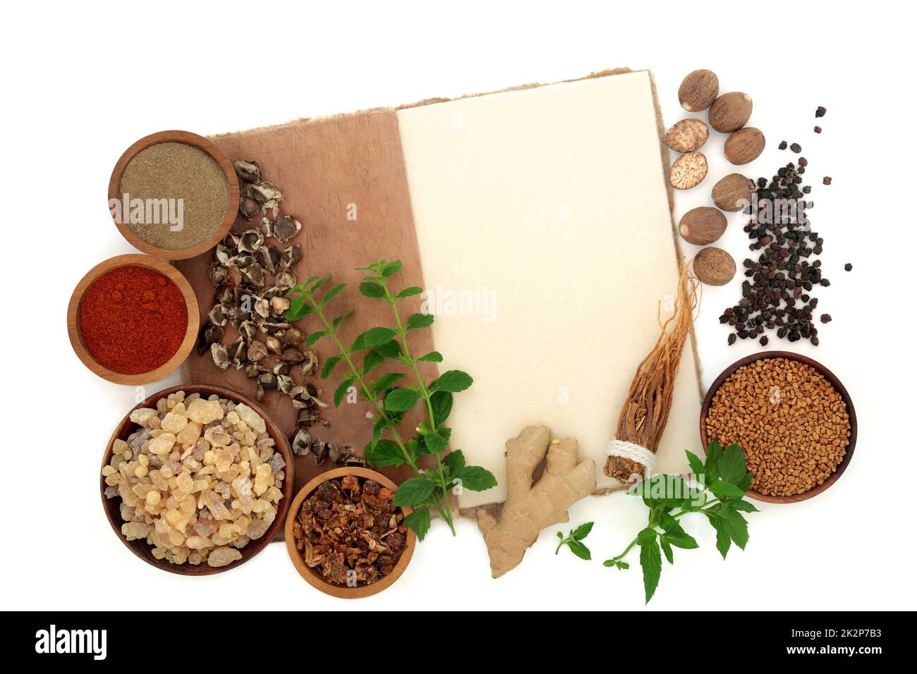 Nervine herbs, spices with hemp notebook. Health food nerve tonic ...