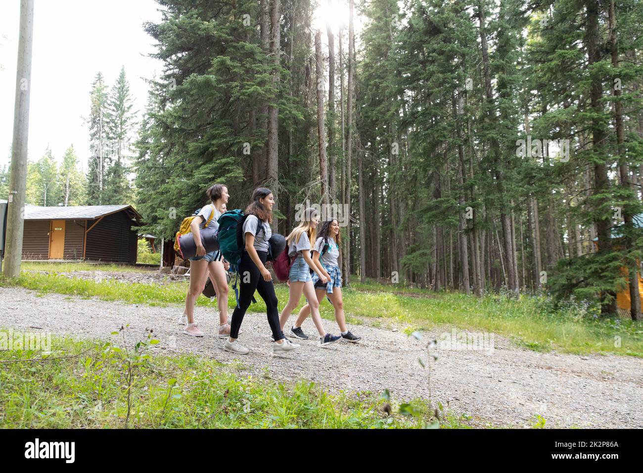 Backpacks girls hi-res stock photography and images - Alamy