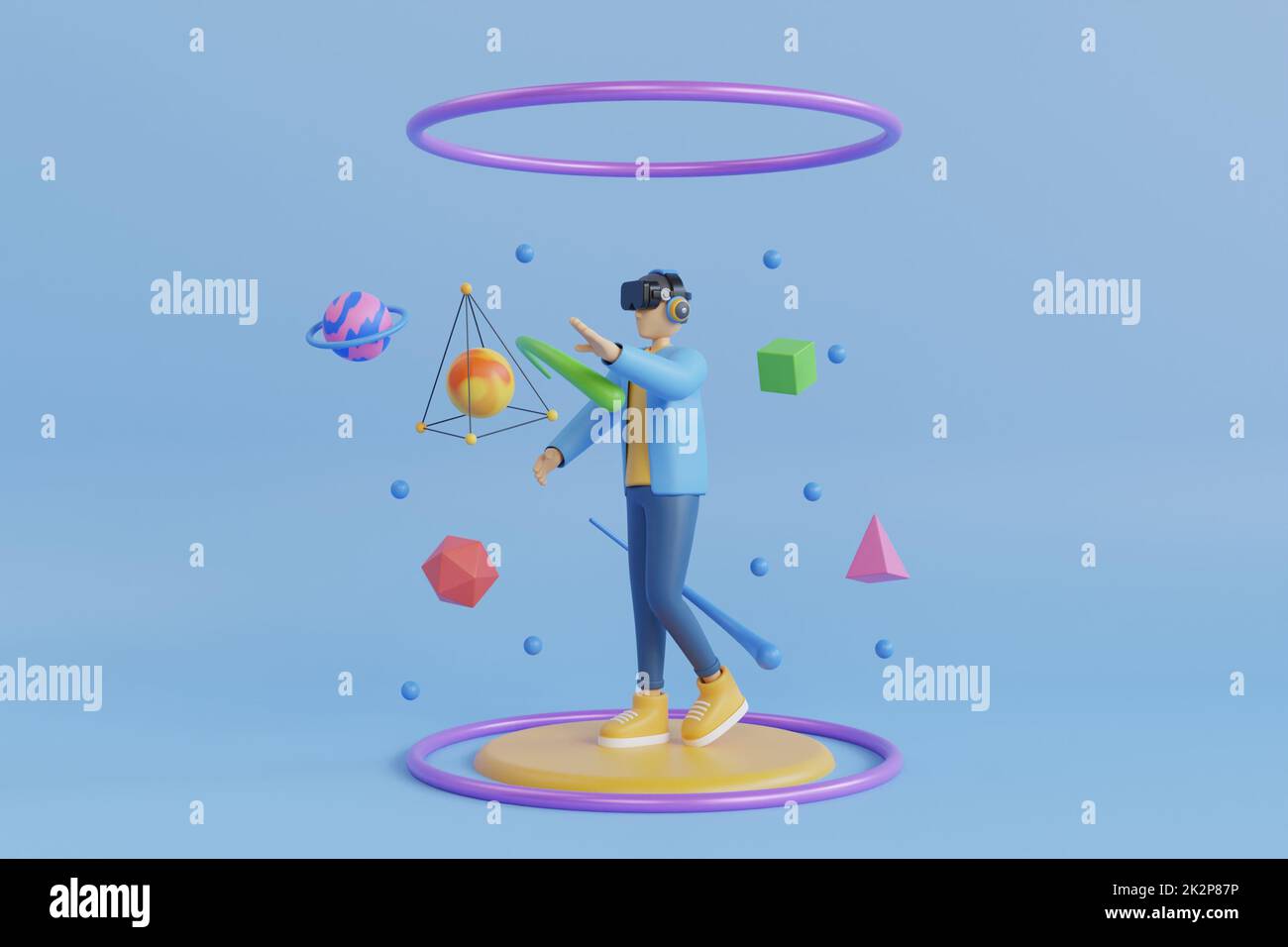 Metaverse technology future 3d concept. VR virtual digital reality ...