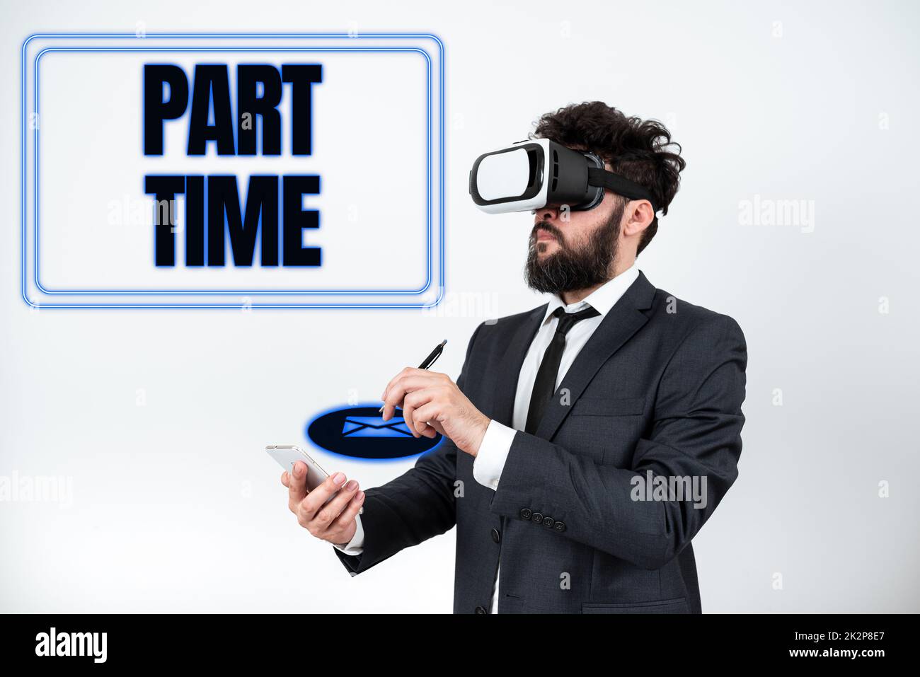 Text sign showing Part Time. Conceptual photo A work or job that is not ...
