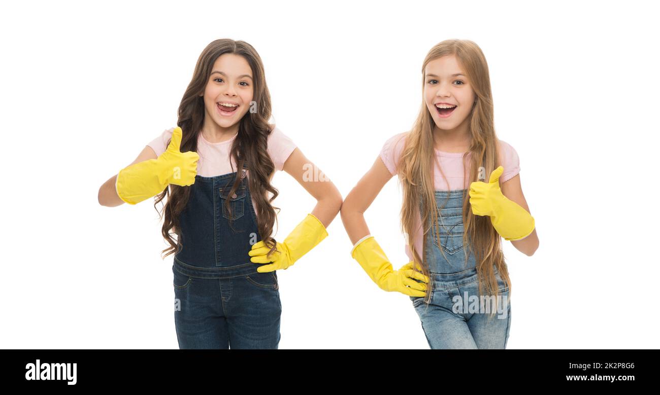 Thumbs up for the work around the house. Happy small cleaners enjoy ...