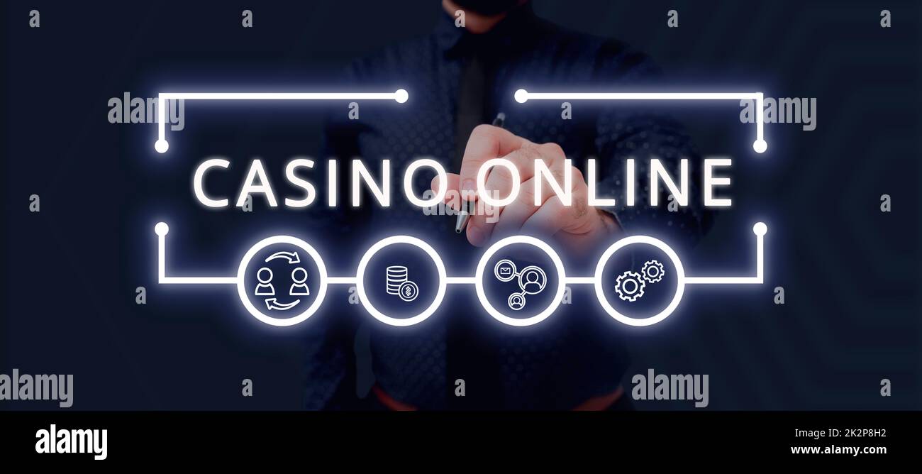 Text sign showing Casino Online. Word Written on Computer Poker Game ...