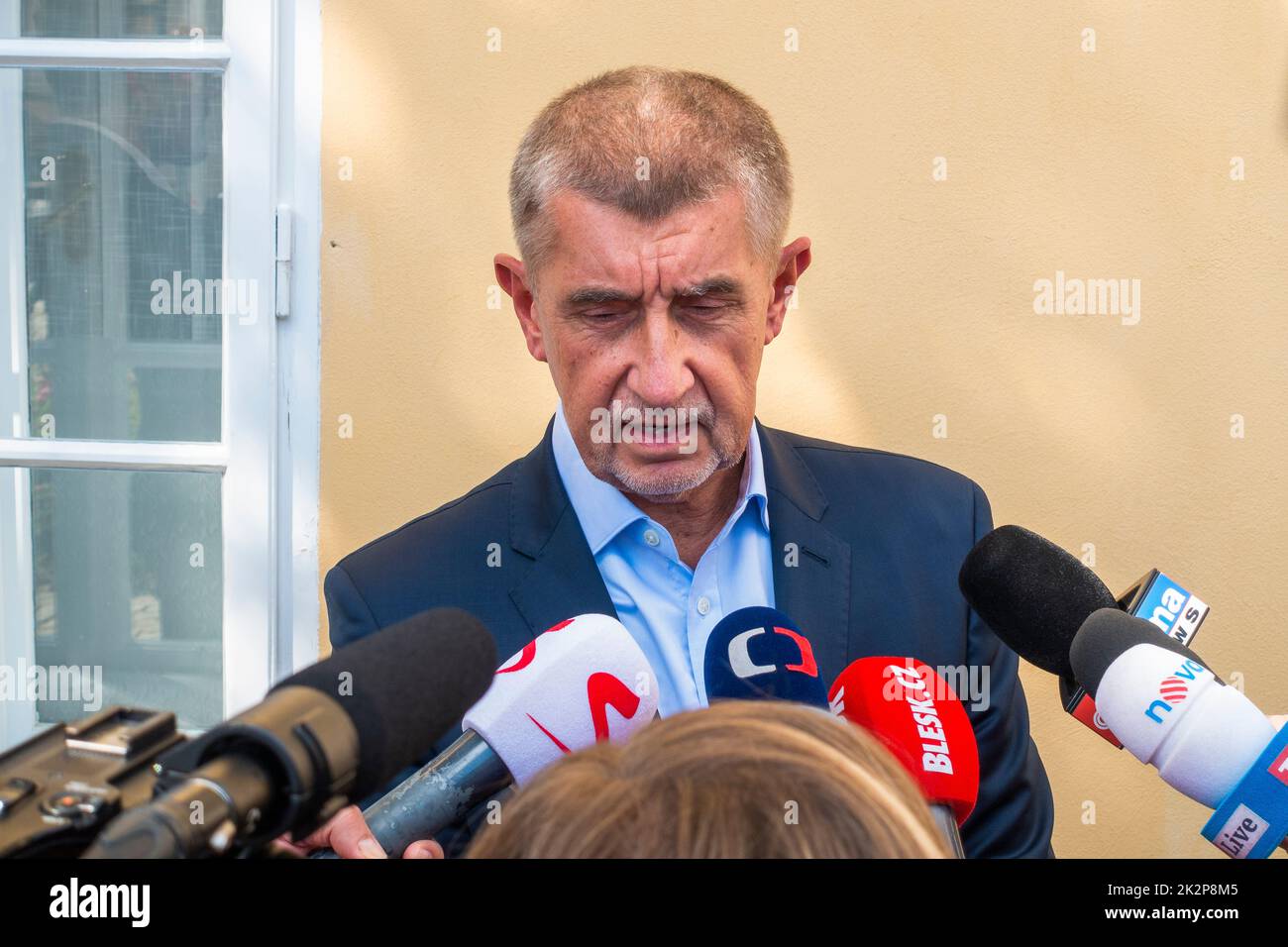 ANO chair Andrej Babis casts his vote in the municipal elections, 23 ...