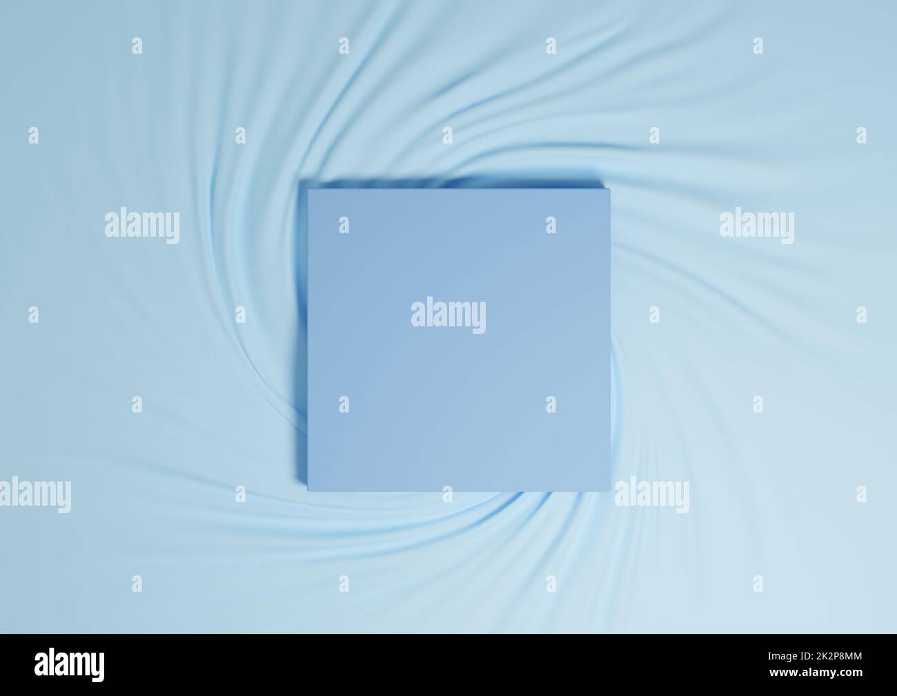 Bright, light sky blue 3D rendering minimal product podium top view ...