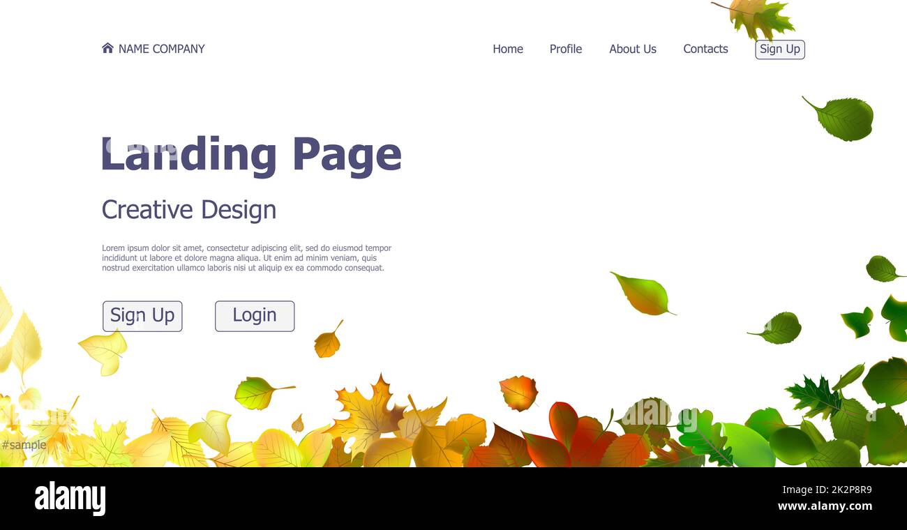 Design concept autumn leaves landing page website - Vector Stock Photo ...