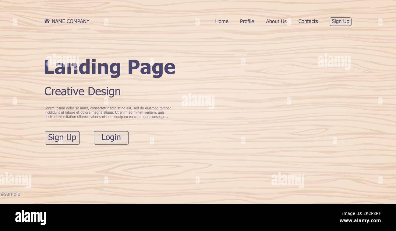 Texture design concept wood landing page website - Vector Stock Photo ...