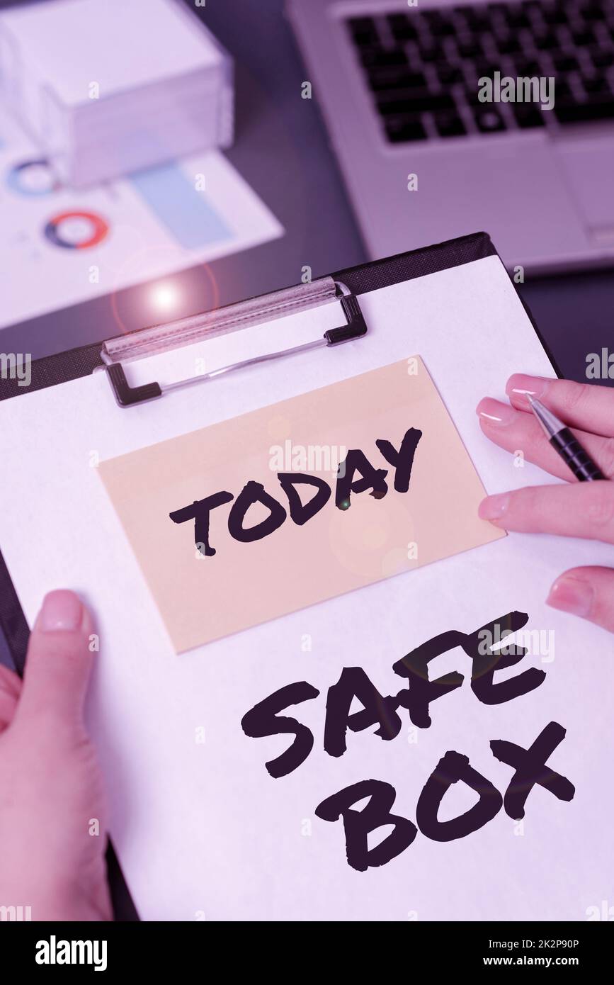 Conceptual display Safe Box. Business idea A small structure where you ...