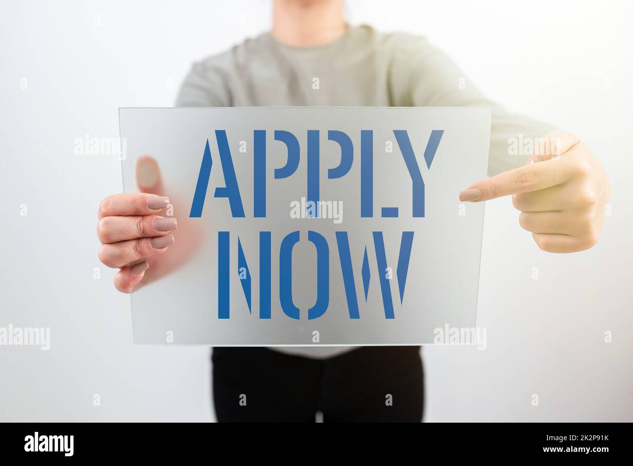 Text caption presenting Apply Now. Concept meaning An act of a person ...