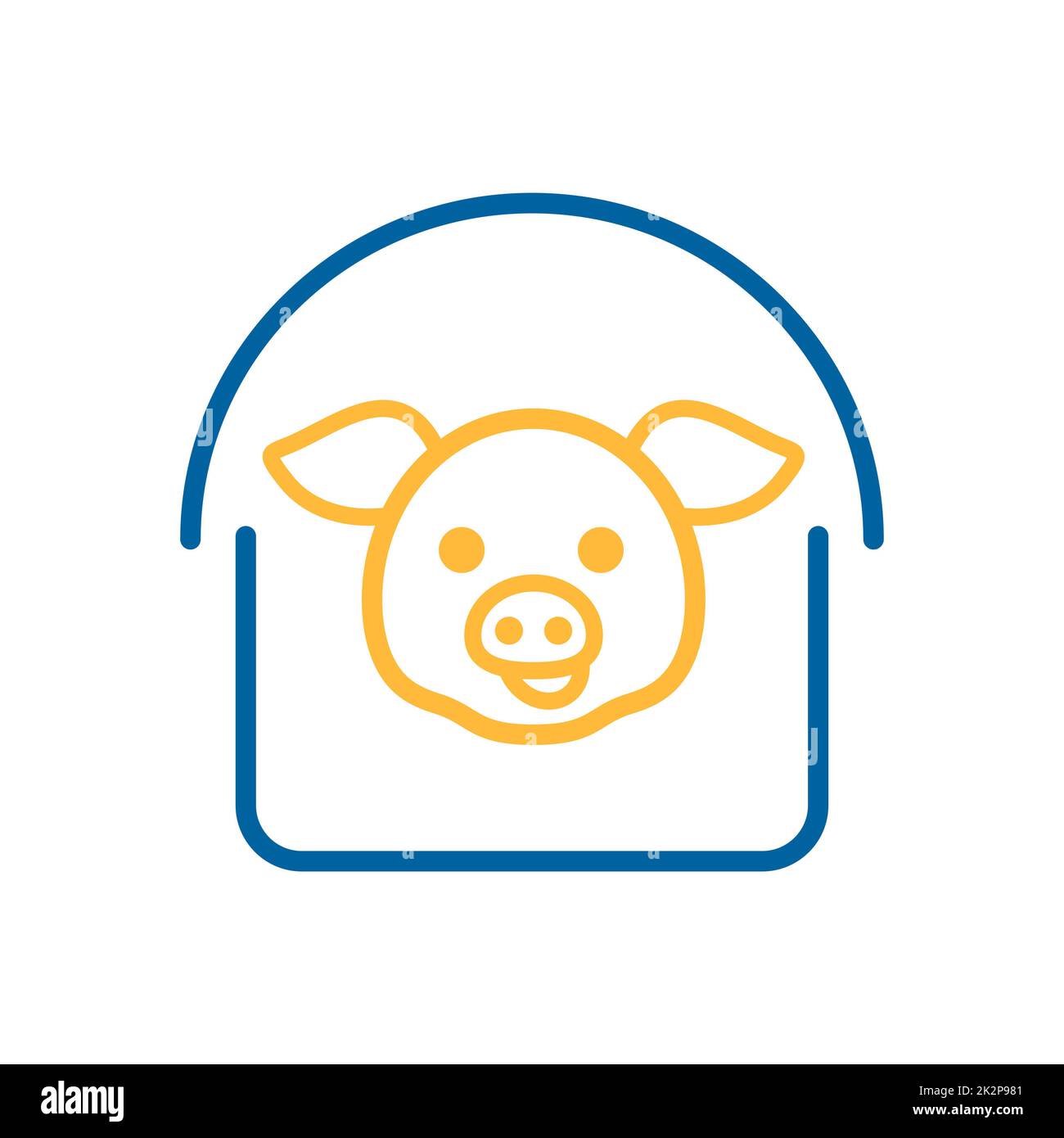 Pigsty vector flat icon. Farm animal sign Stock Photo - Alamy