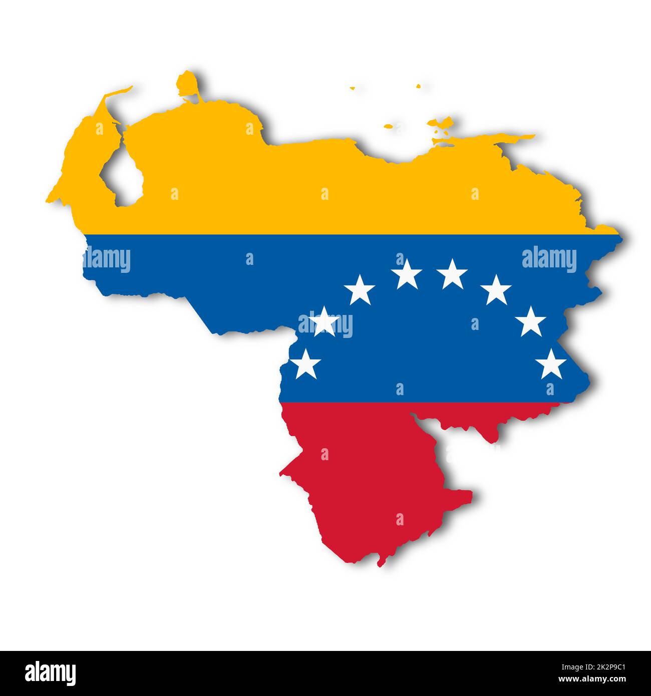 Venezuela map on white Cut Out Stock Images & Pictures - Alamy