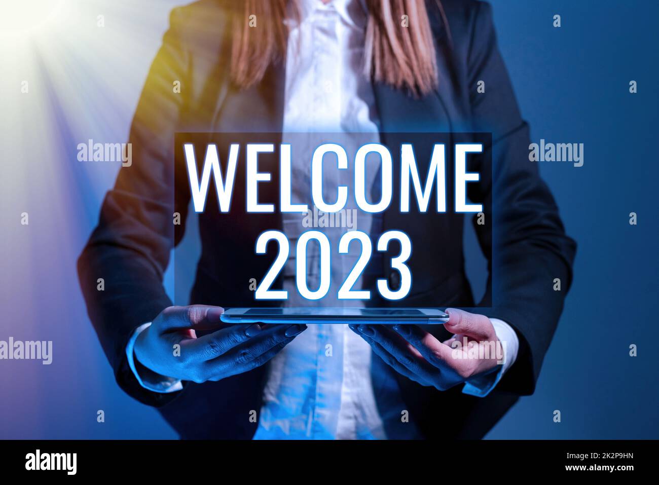 Text caption presenting Welcome 2023. Business overview New Year ...