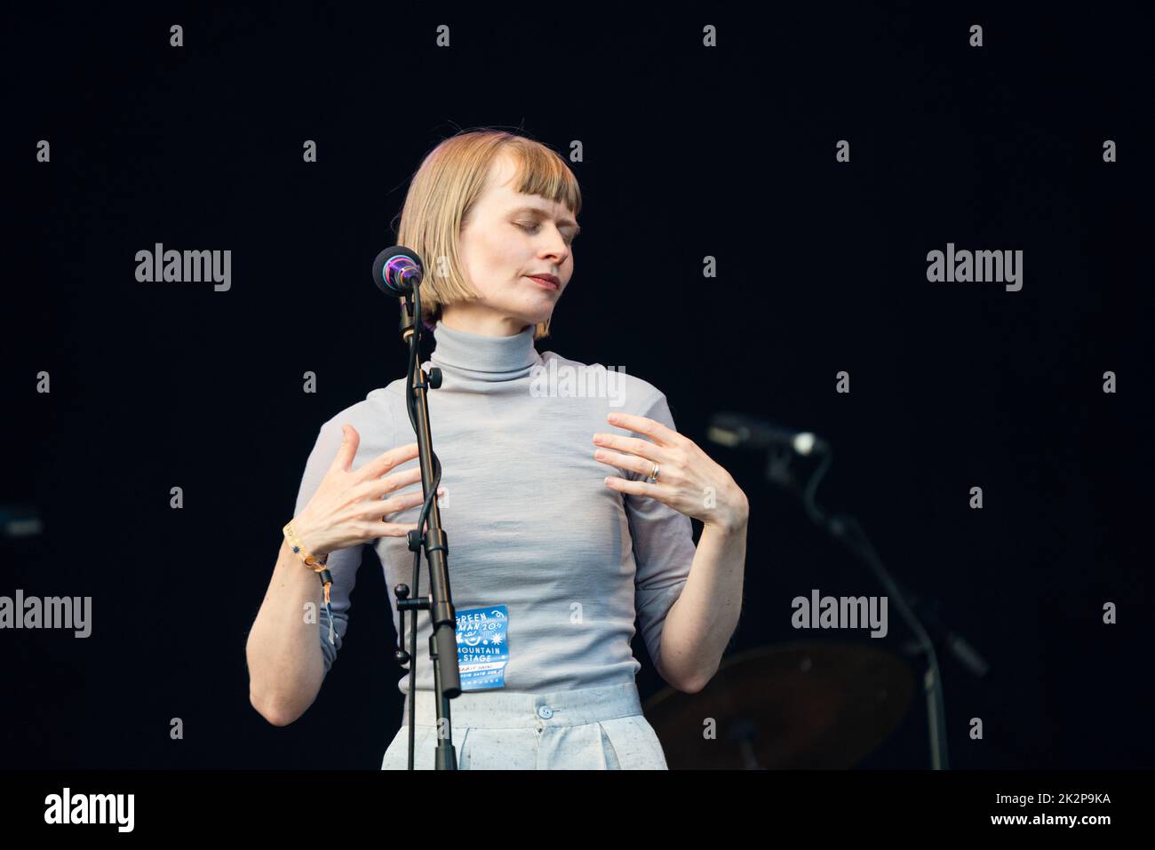 Jenny Hval plays the Mountain Stage at the Green Man Festival 2022 in ...