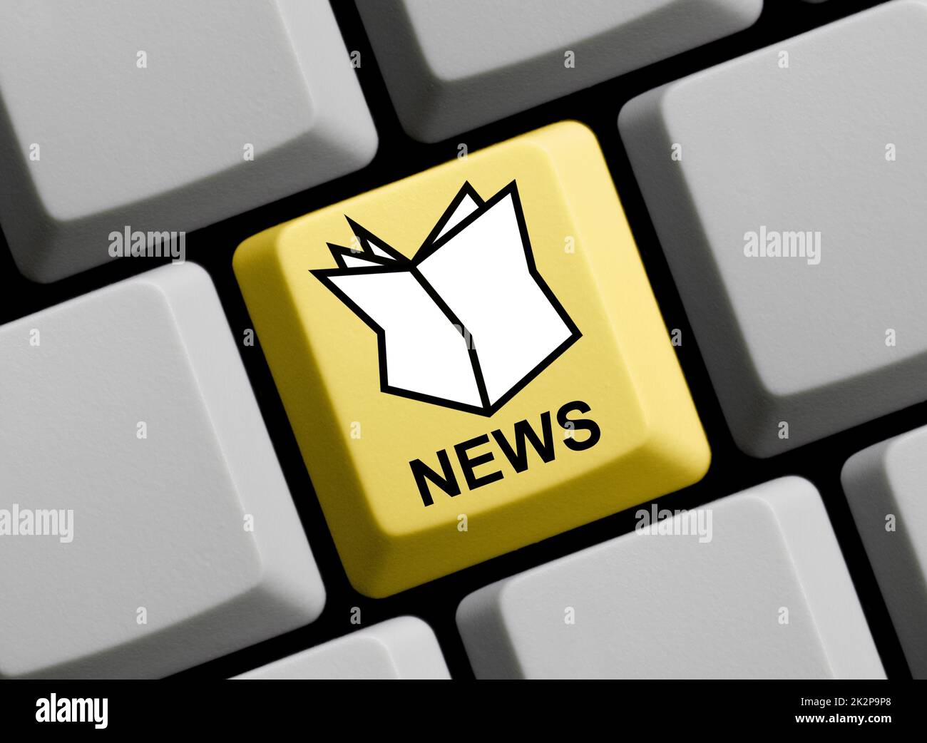 News - Yellow computer keyboard 3D illustration Stock Photo - Alamy