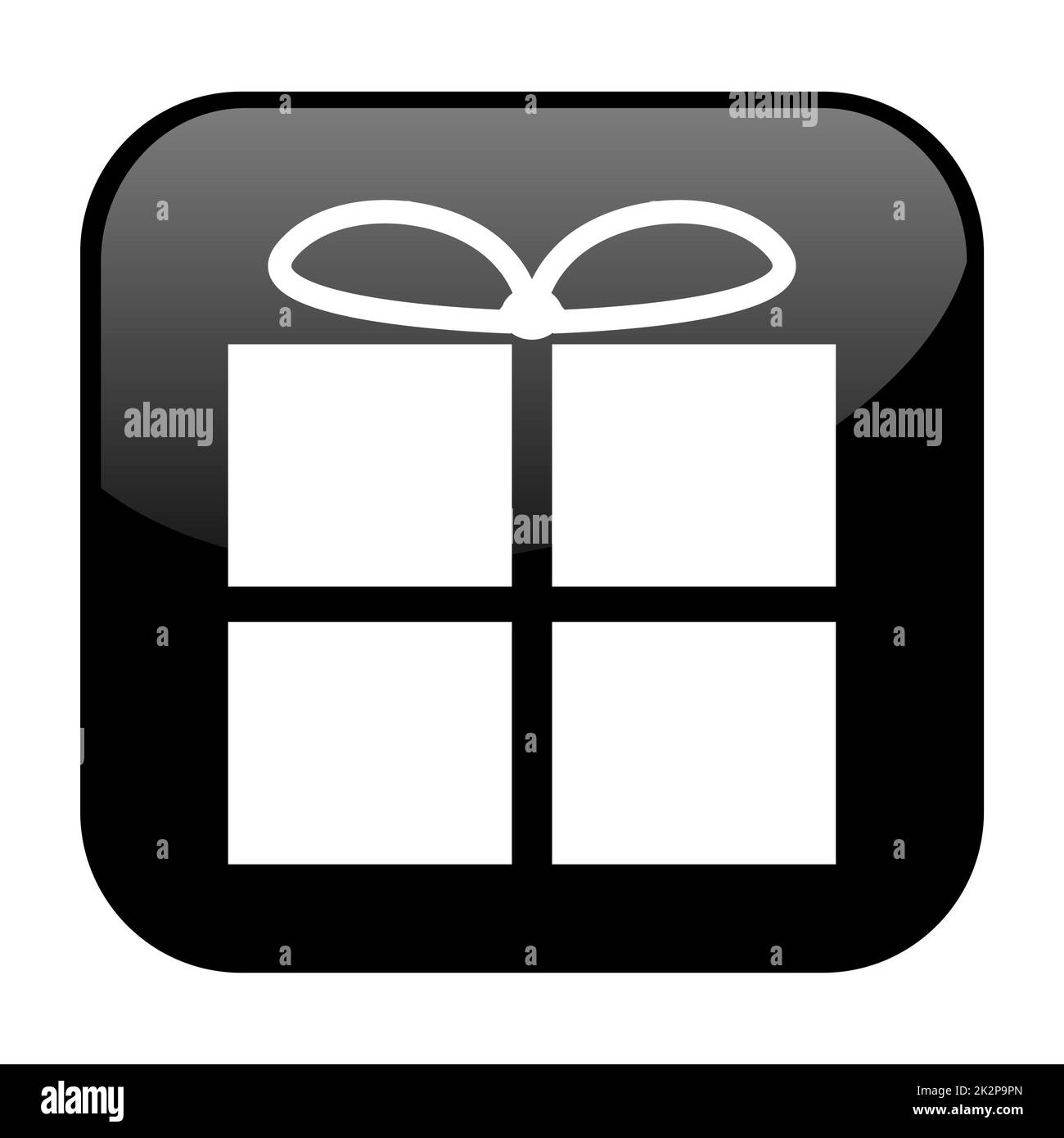 Button with black color and white icon showing Christmas Present Stock ...