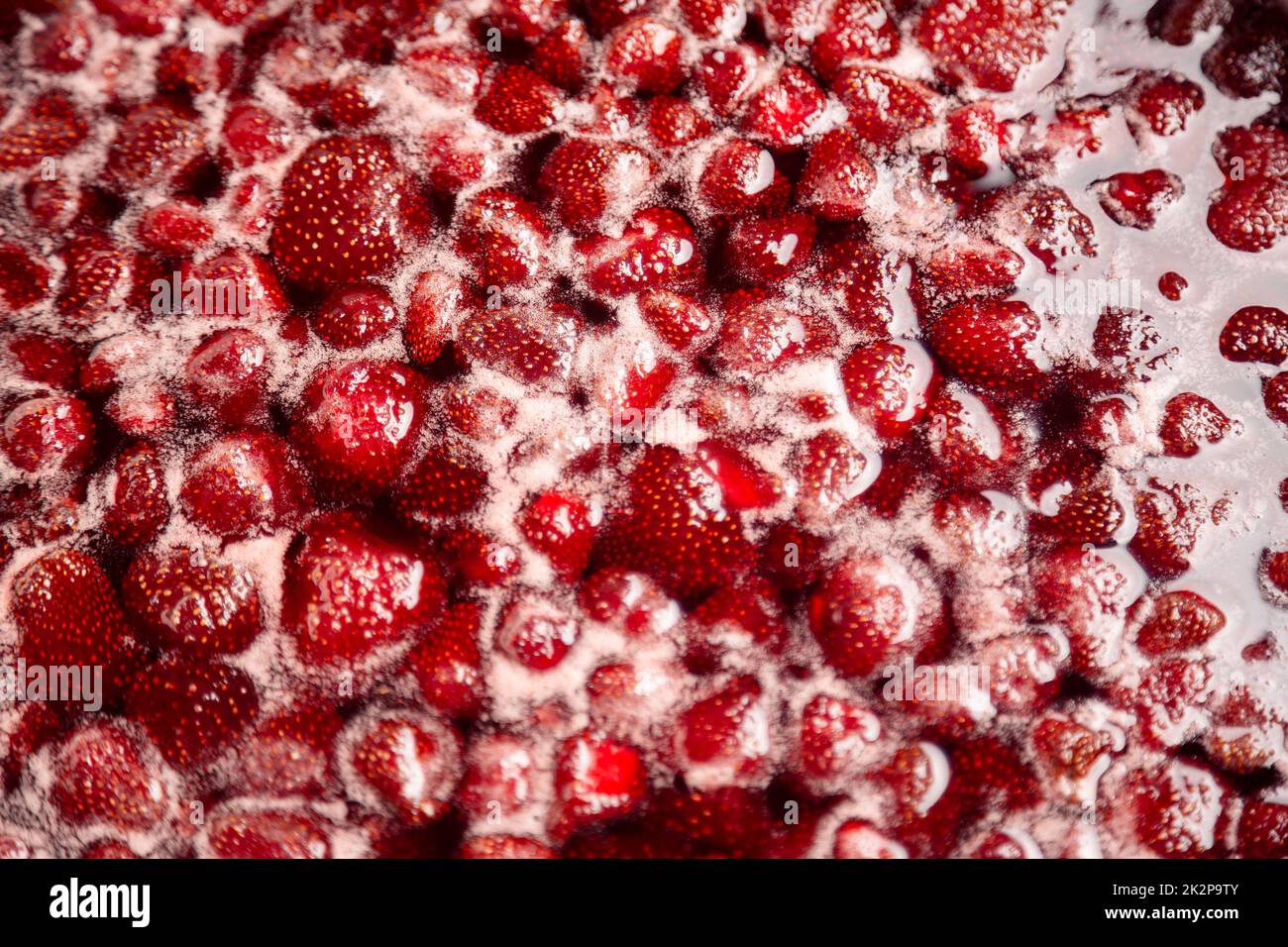 Boiling homemade strawberry jam Stock Photo - Alamy