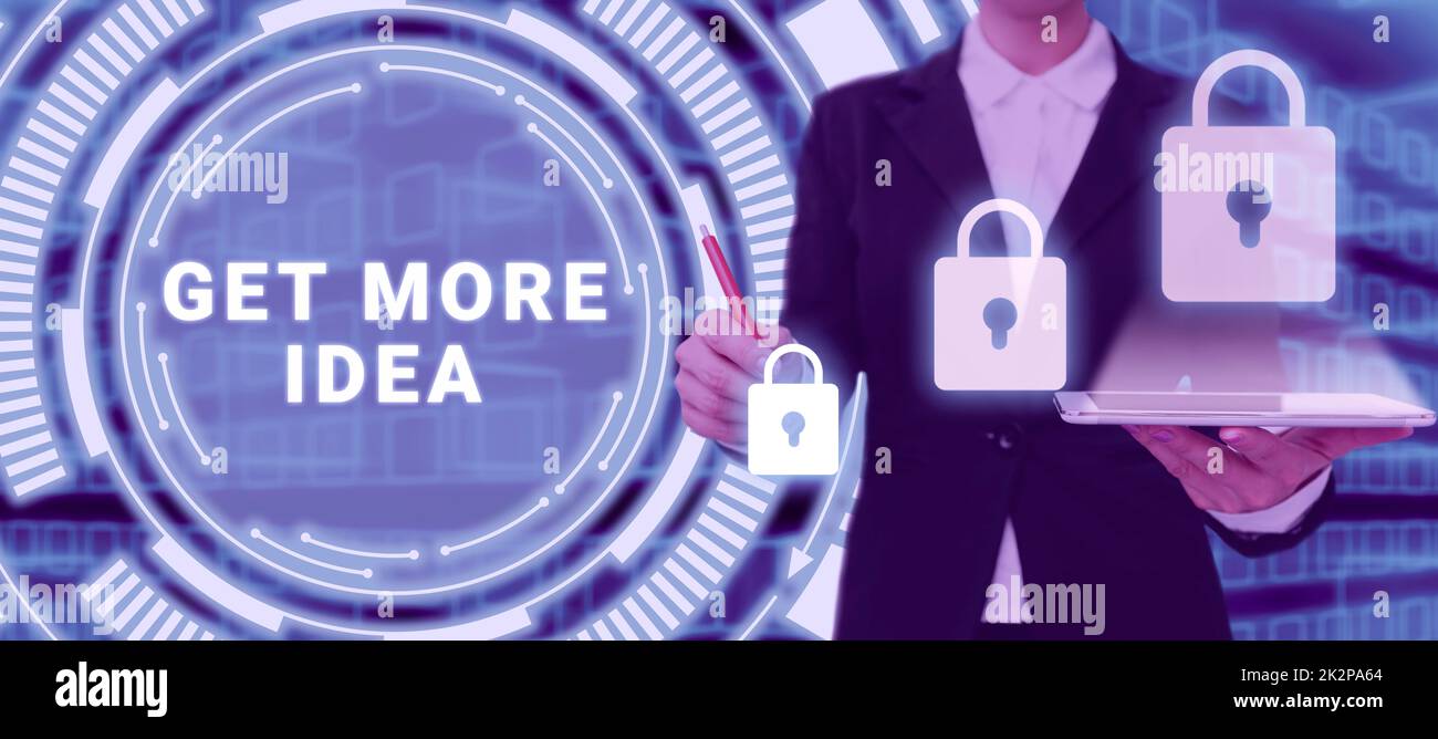 Writing displaying text Get More Idea. Business concept Random Input Mind Map Picture Mock up ...