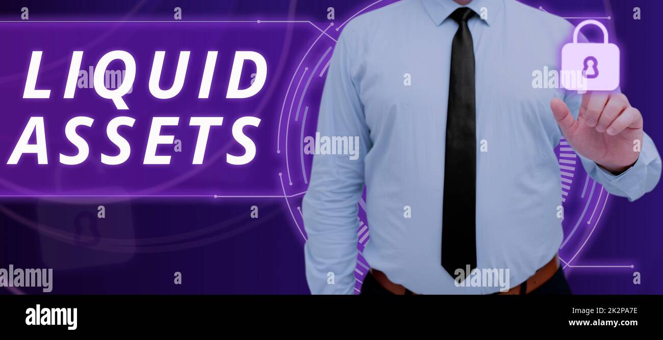 Conceptual caption Liquid Assets. Business concept Cash and Bank ...