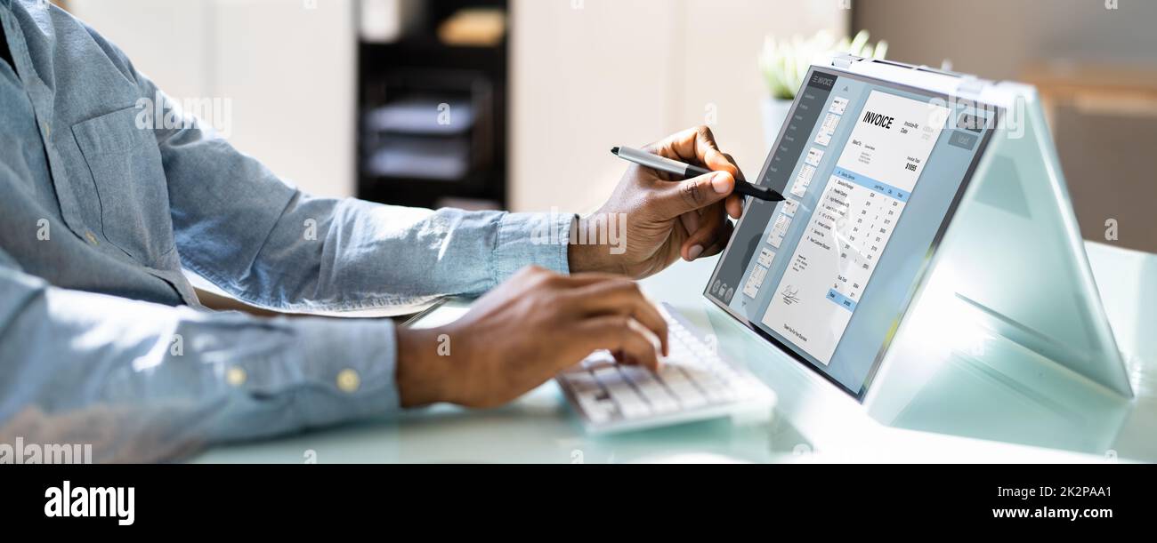 Accountant using electronic bill hi-res stock photography and images ...