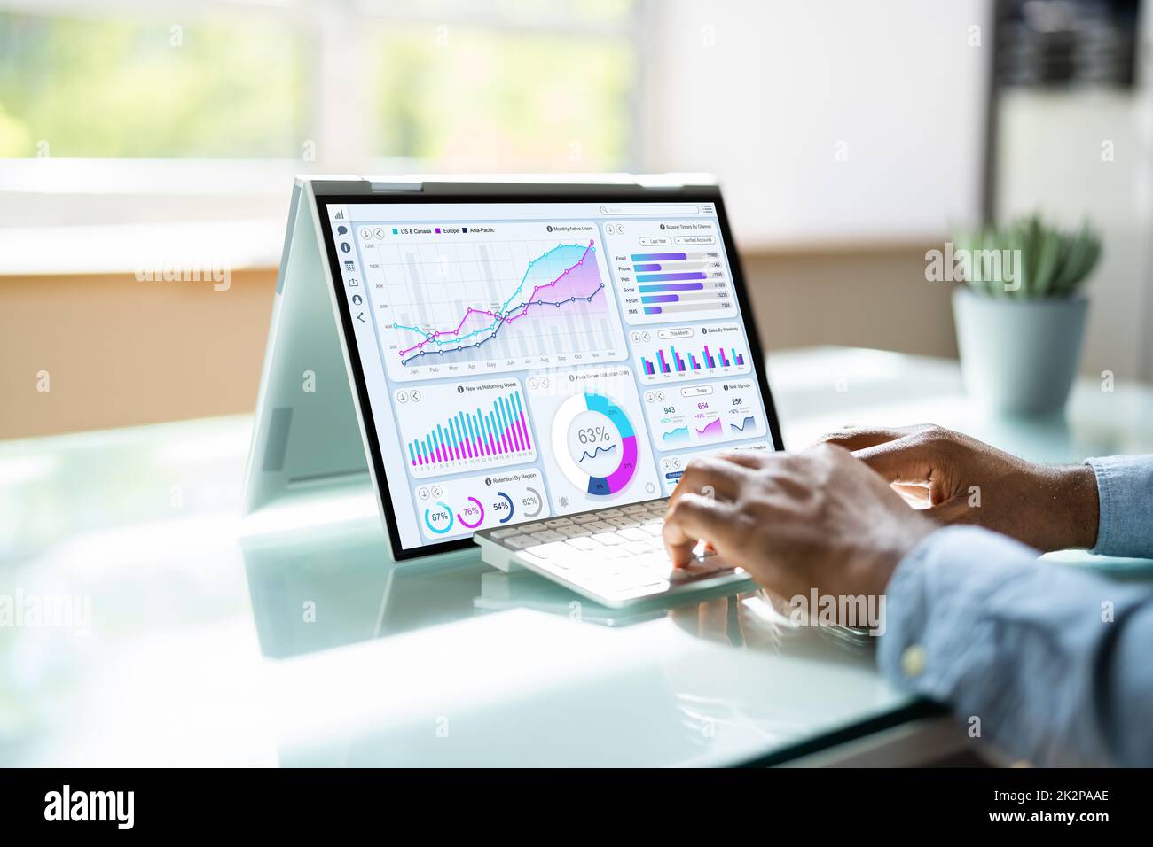 Data Analyst Using Data Analytics KPI Stock Photo - Alamy