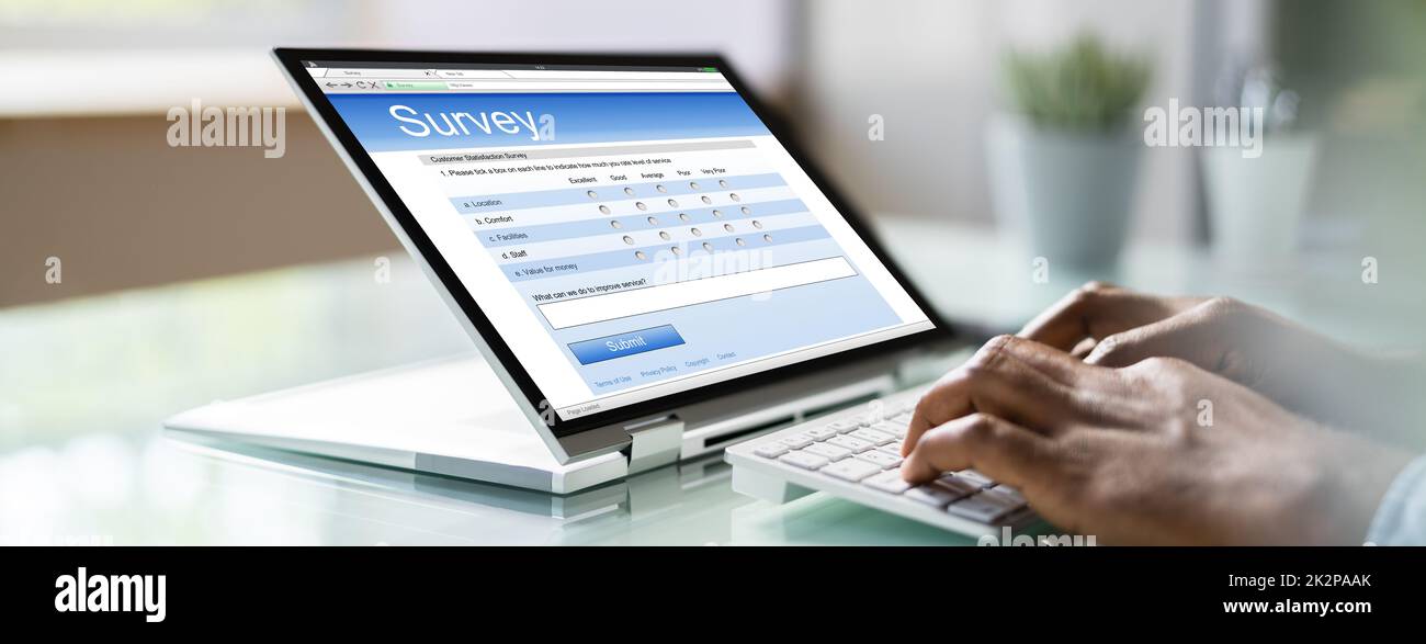 Customer Research Survey Or Online Poll Questionnaire Stock Photo - Alamy