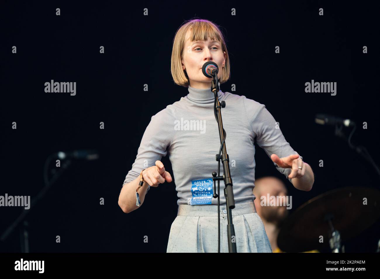 Jenny Hval plays the Mountain Stage at the Green Man Festival 2022 in ...