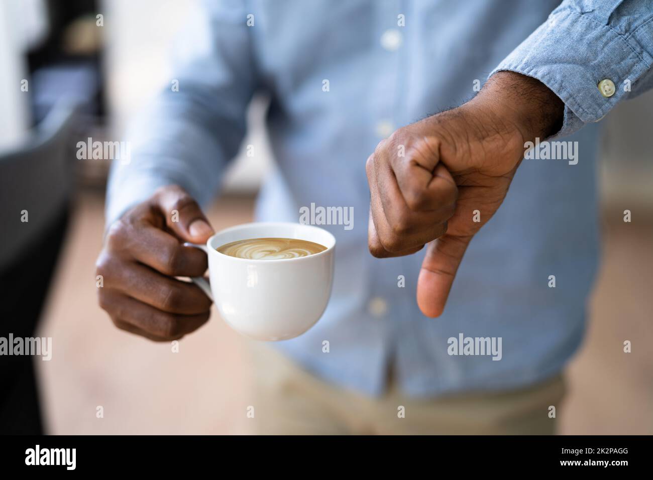 Avoid Coffee Bacause Of Heartburn. Stop Drinking Stock Photo - Alamy