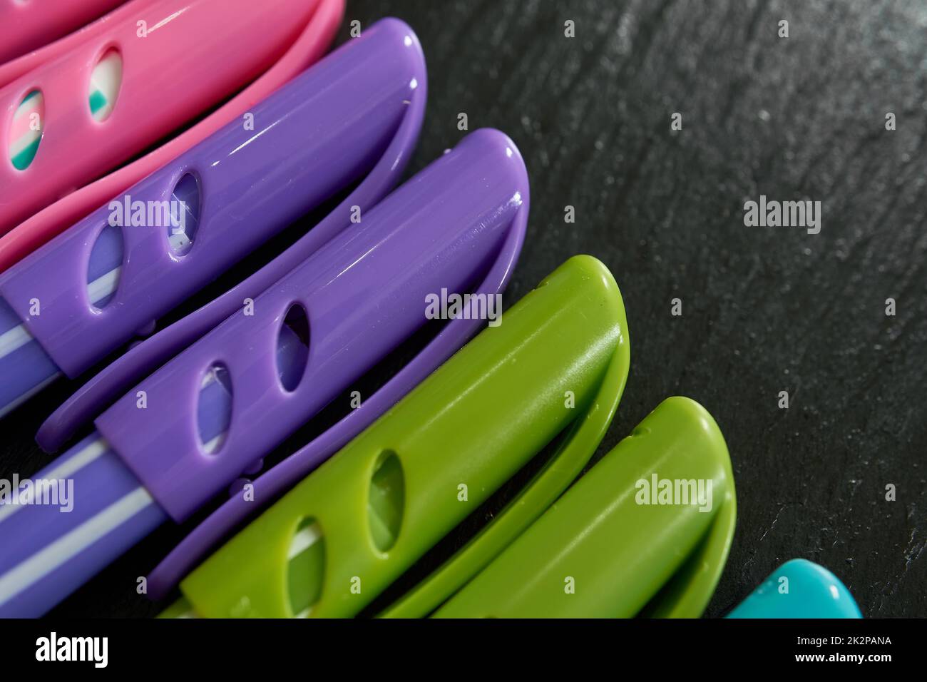 colored striped pens Stock Photo - Alamy