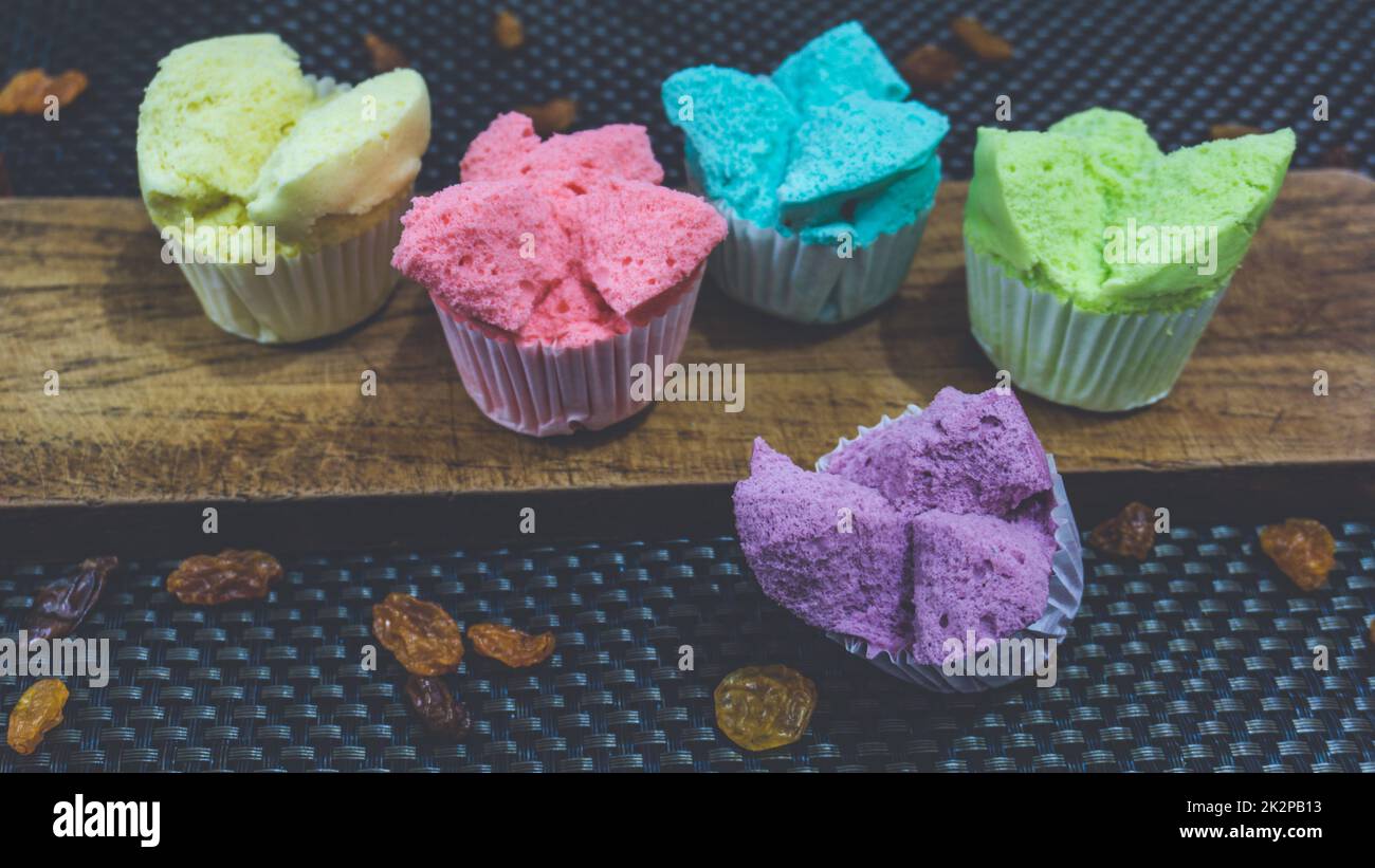 Steamed sponge cake. food platting photo Stock Photo - Alamy