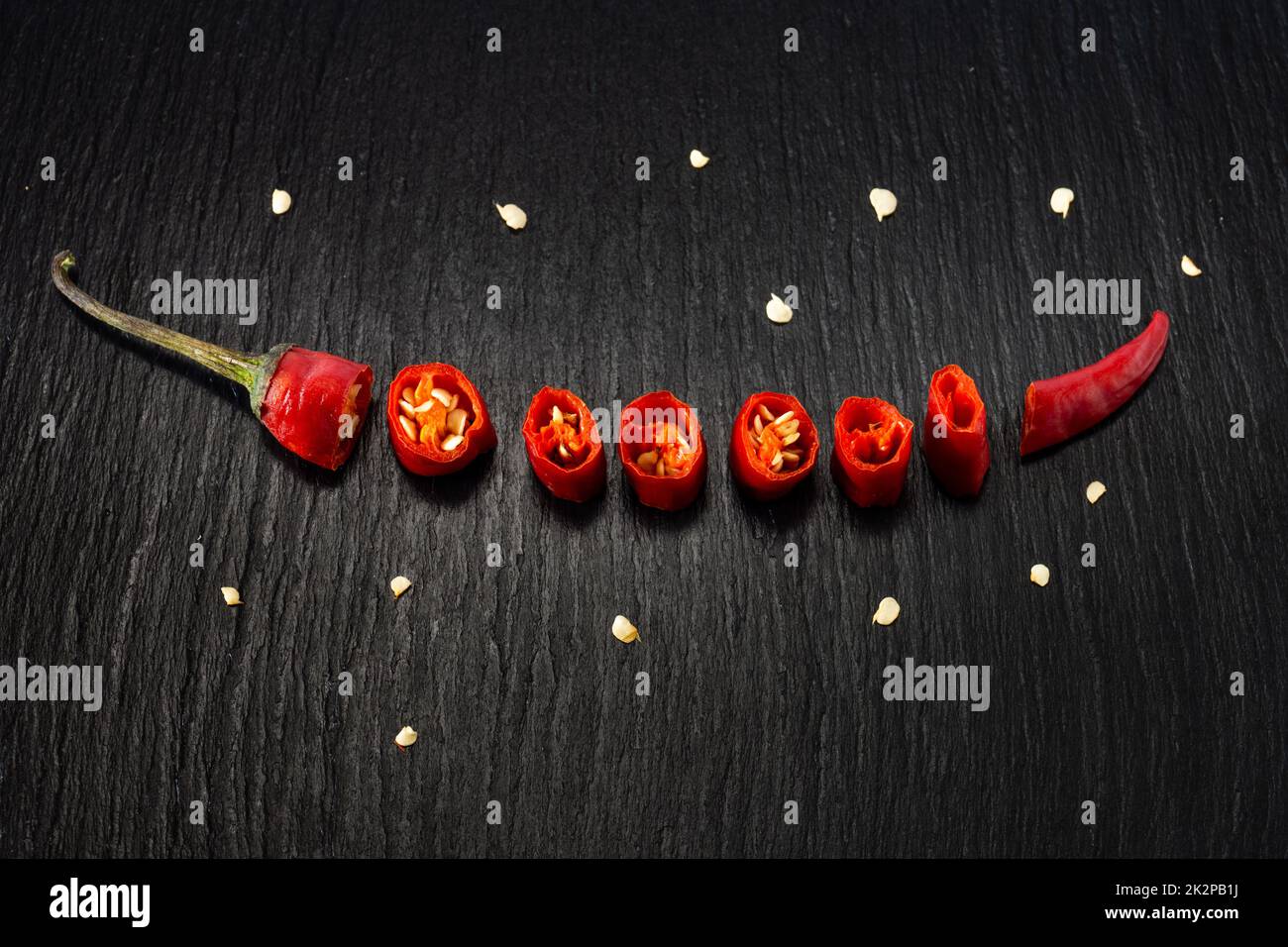 photographic chili pieces Stock Photo - Alamy
